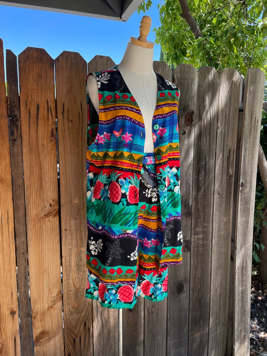 Vintage 1990s Authentics by Anthony Mark Hankins Floral Shorts Set ...