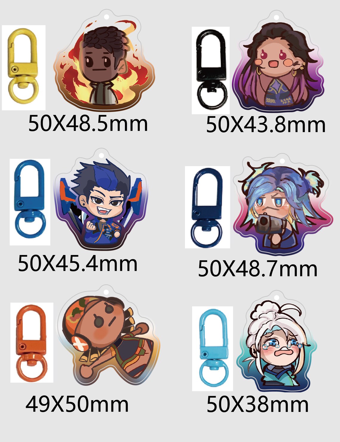 Valorant Duelist Keychains L Reyna Jett Raze Yoru Pheonix - Etsy