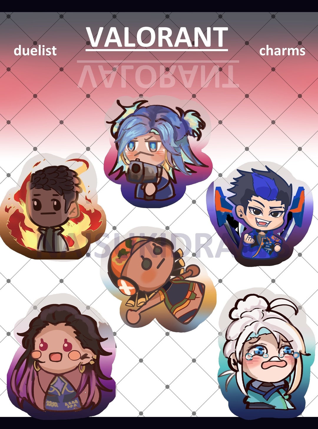 Valorant Duelist Keychains L Reyna, Jett, Raze, Yoru, Pheonix, Neon - Etsy