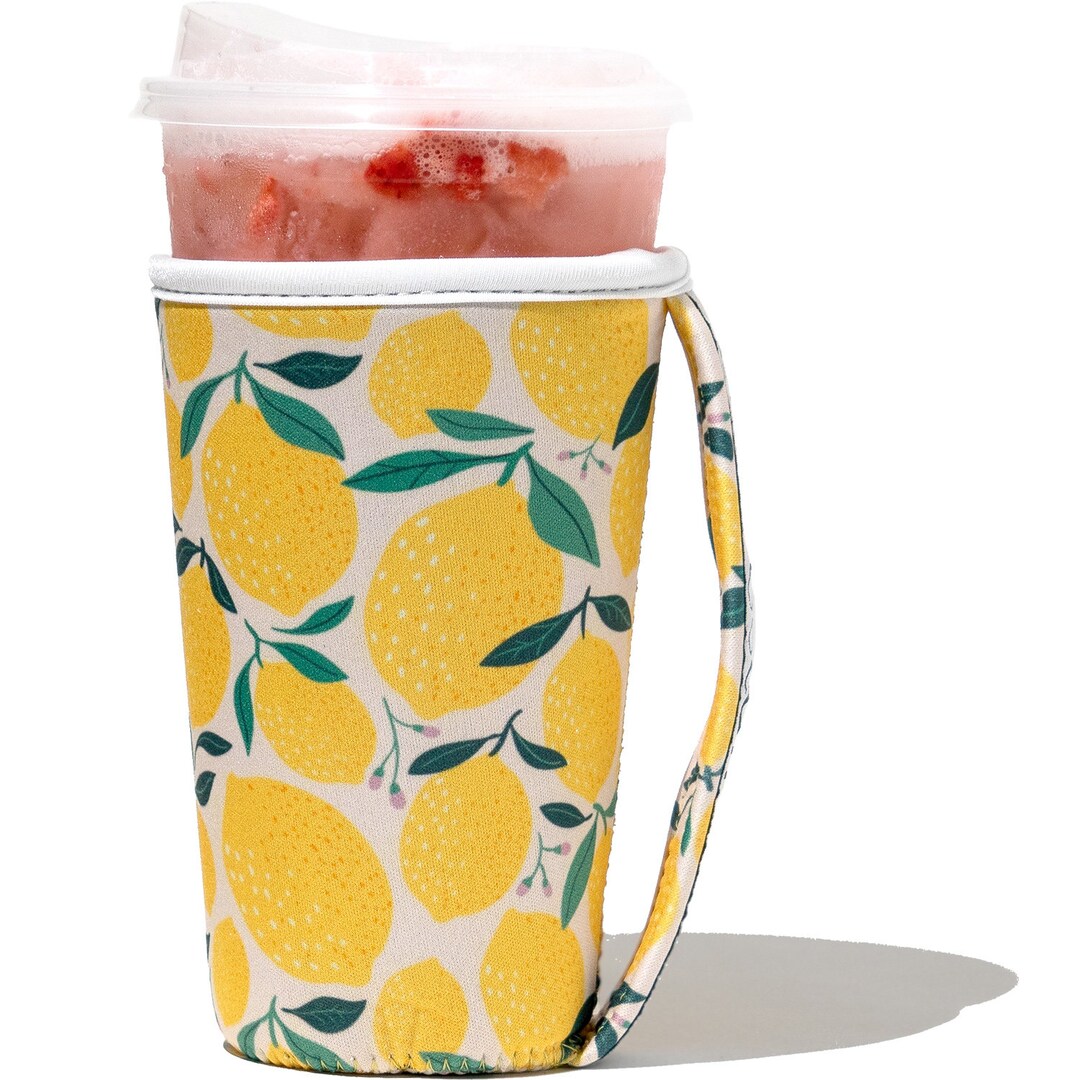Lemon Tree Cold Beverage Cozy|white Cozy |large Cold Beverage With ...