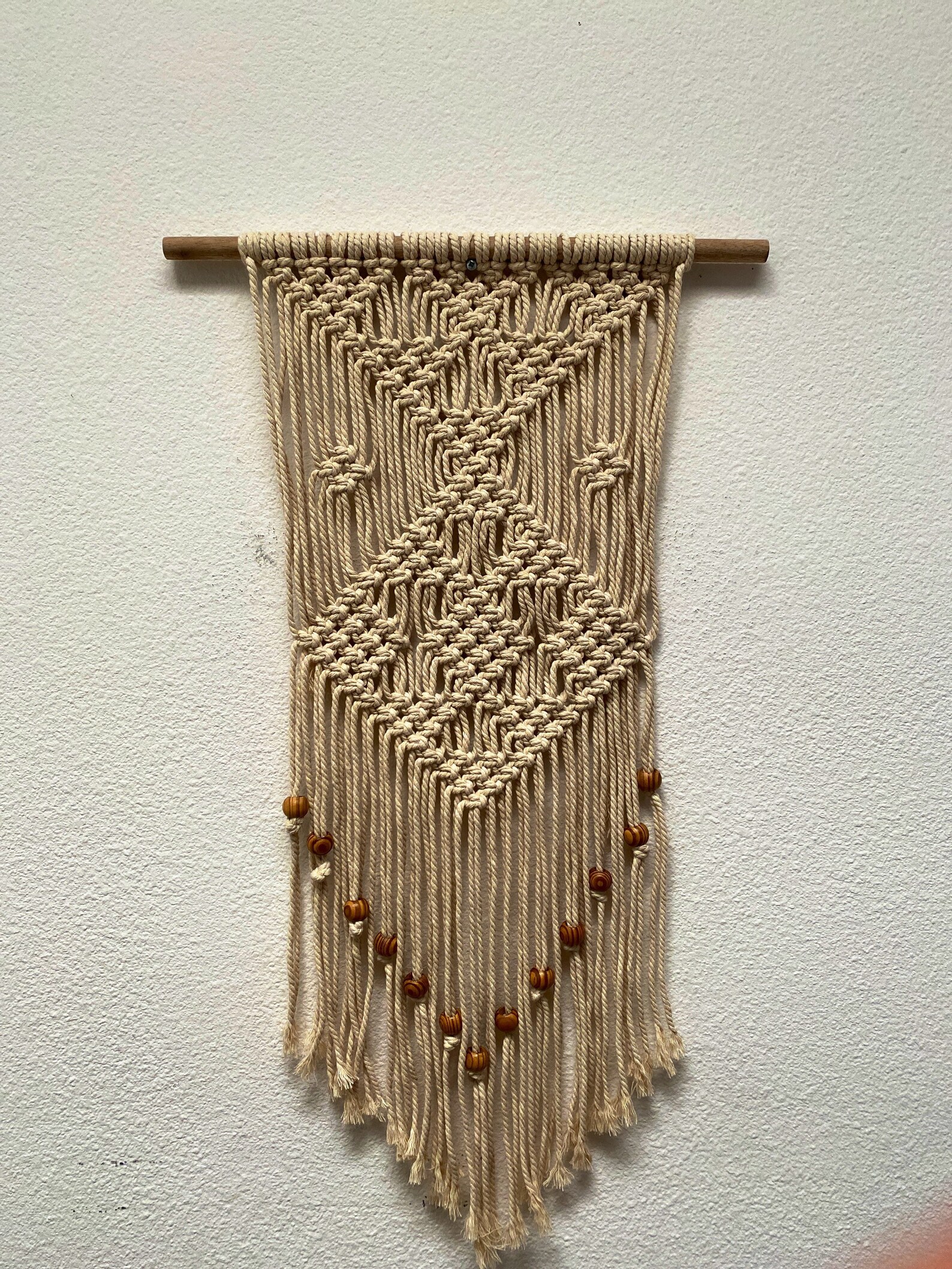 Macrame Wall Hanging with Beaded Decor - Etsy.de