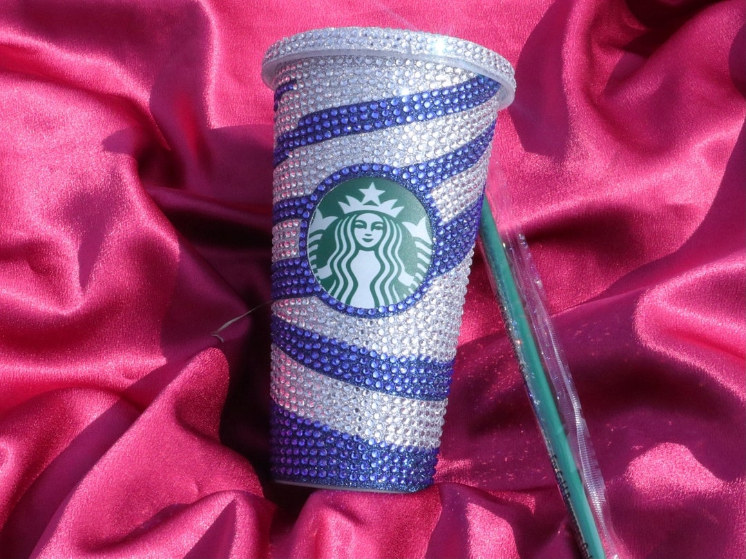 Rhinestone Reusable Starbucks Cup Bedazzled Cup Tiger Rhinestone Cup ...