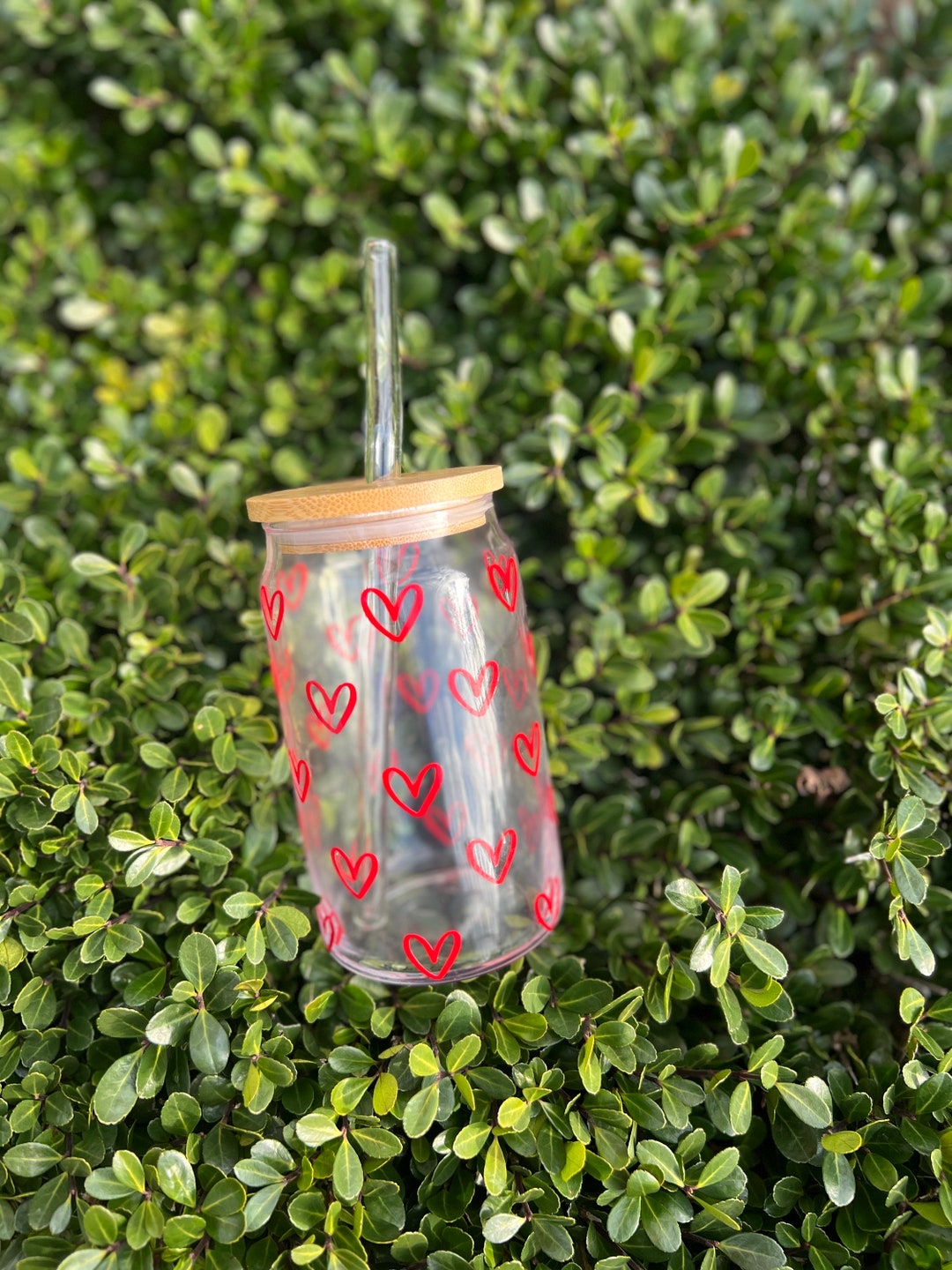 Hearts Pattern Libbey Glass Can Irregular Mini Hearts Boho Wrap Hearts ...