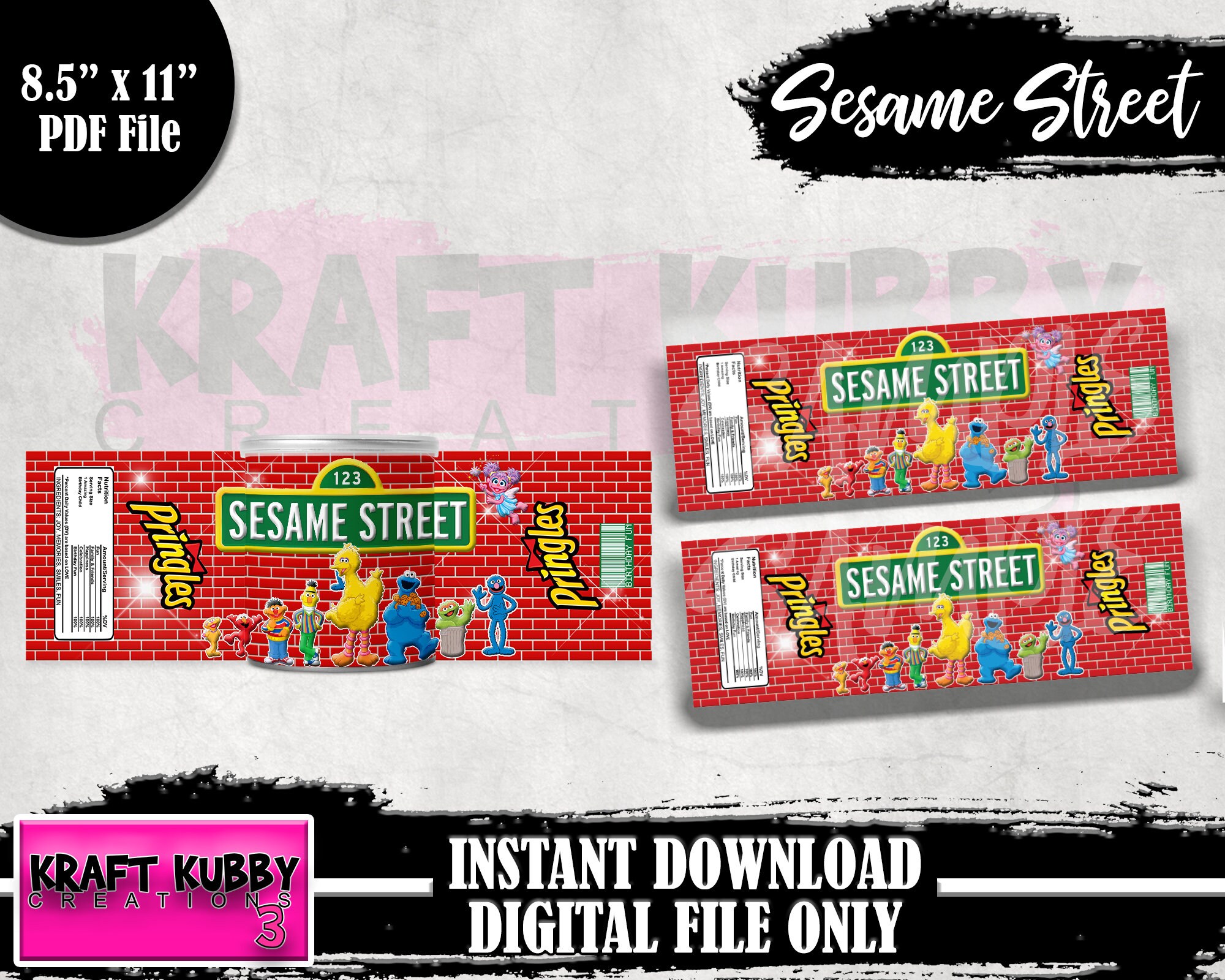 Digital Only Top Can Template Printable CUSTOM Snack Can Labels Paper ...