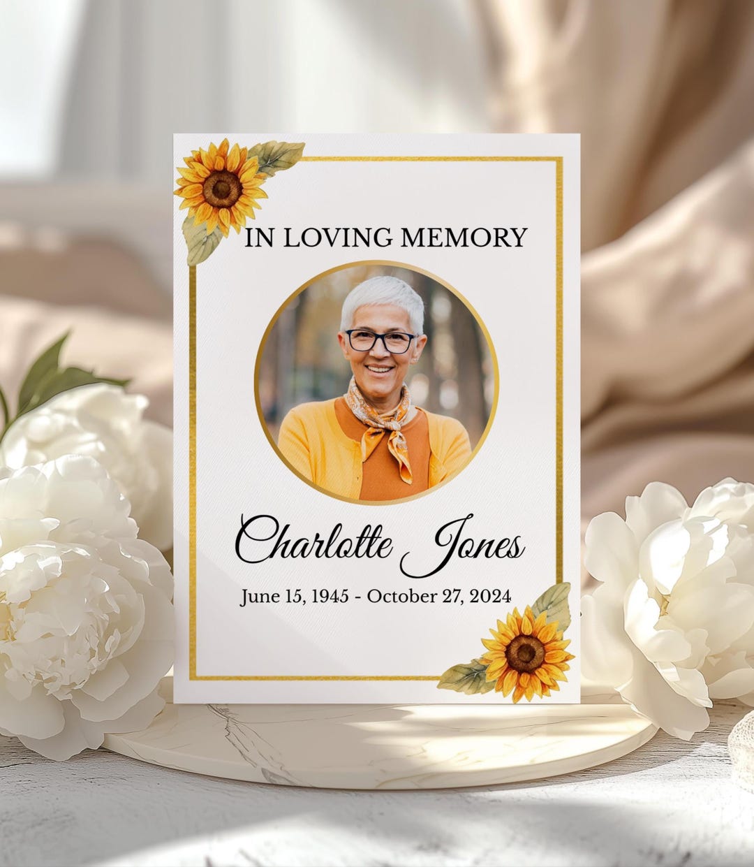 Bifold Obituary Booklet Template, Printable Funeral Program, Canva ...