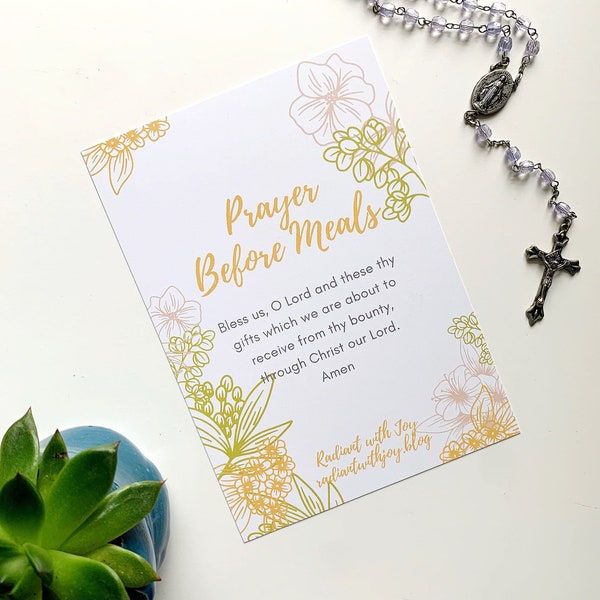 Catholic Grace Before and After Meal Prayer Digital Download - Etsy