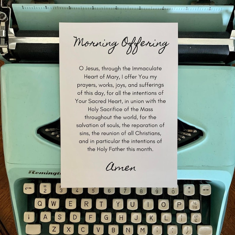 Morning Offering | Catholic Prayer Card | Great Gift for Confirmation ...