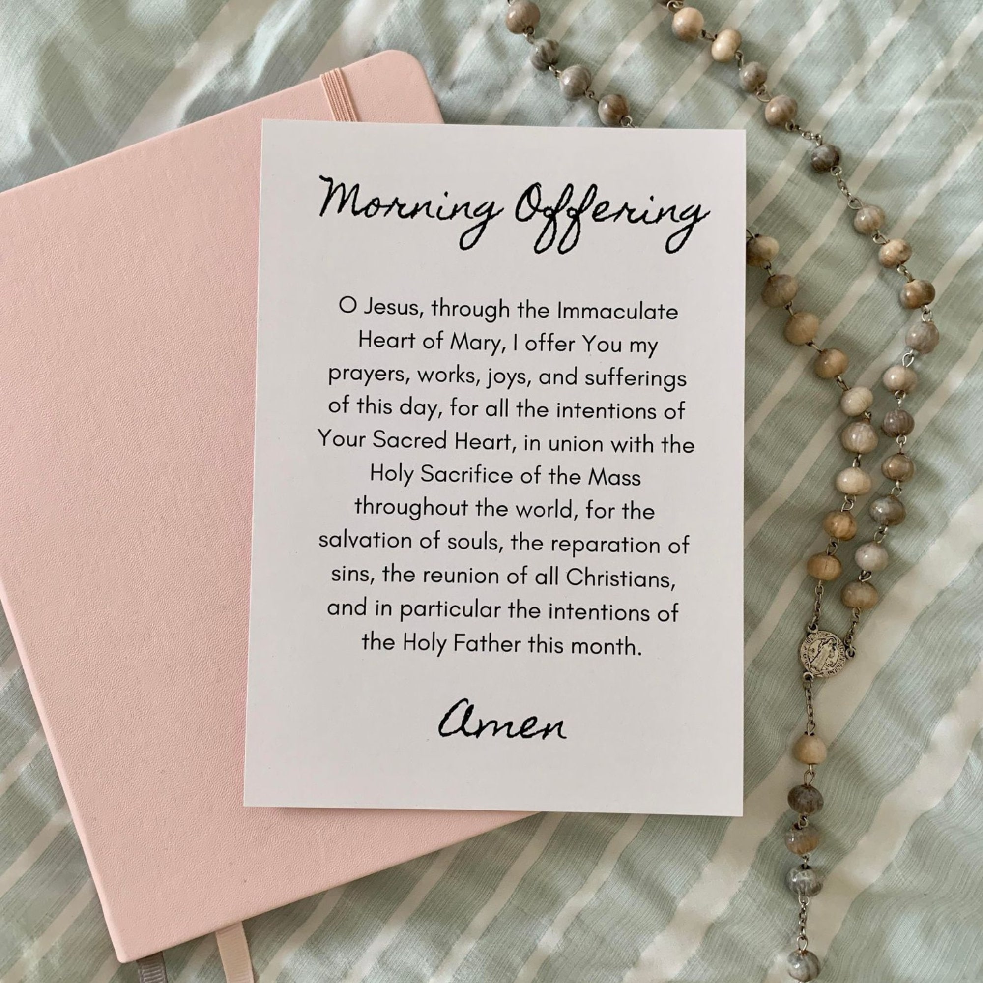 Morning Offering | Catholic Prayer Card | Great Gift for Confirmation ...