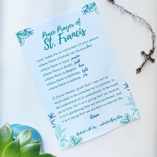 Prayer of St Francis - Etsy