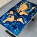 World Map Accent Table, Living Room Epoxy Resin Table, World Map Resin ...