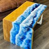 Accent Ocean Center Table, Wood Coffee Table, Unique Table With Map ...