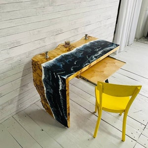 Epoxy Resin Computer Desk, Cumputer Epoxy Resin Desk, Waterfall Epoxy ...