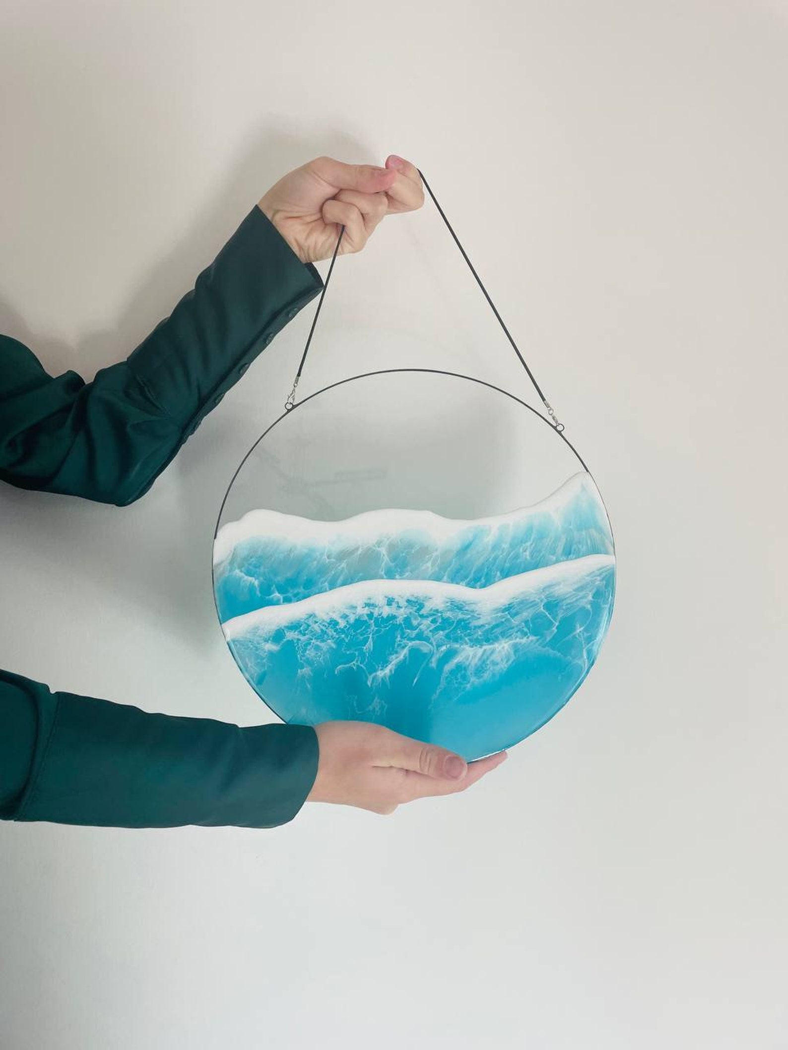 Epoxy Resin Sea Wave Beach Wall Art for Home Decor Round - Etsy