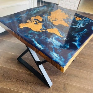 Map World Epoxy Resin Coffee Table Custom Epoxy Resin Table - Etsy