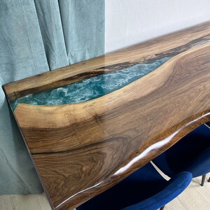 Conference Epoxy Desk, Custom Epoxy Dining Room Waterfall Table, Large ...