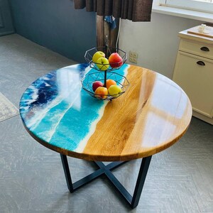 Round Oak Wood Table Custom River Table Round Dining Tables - Etsy