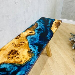 Epoxy Resin Console Table, Epoxy Console Table, Wood Narrow Console ...