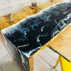 Epoxy Resin Computer Desk, Cumputer Epoxy Resin Desk, Waterfall Epoxy ...