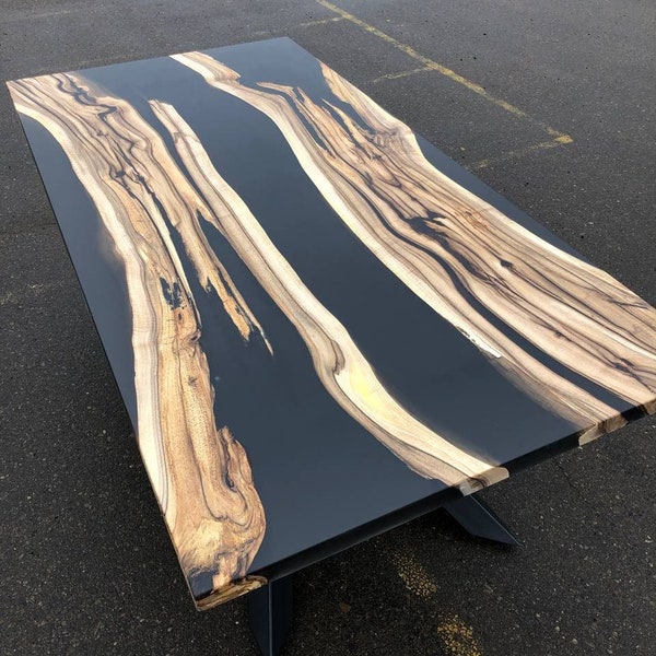 Walnut Epoxy Table - Etsy