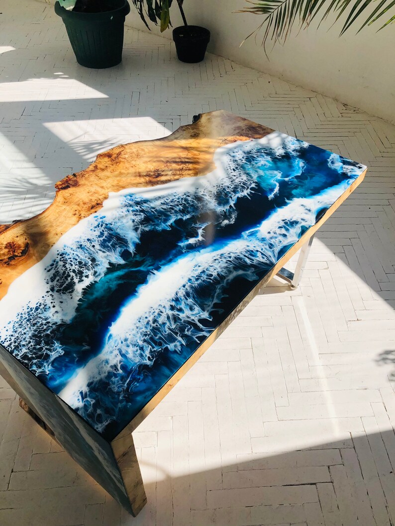 Waterfall Epoxy Coffee Table Waterfall Resin Epoxy Table - Etsy