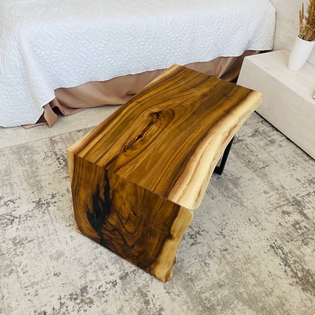 Custom Walnut Coffee Table, Epoxy River Table, Waterfall Edge Table ...