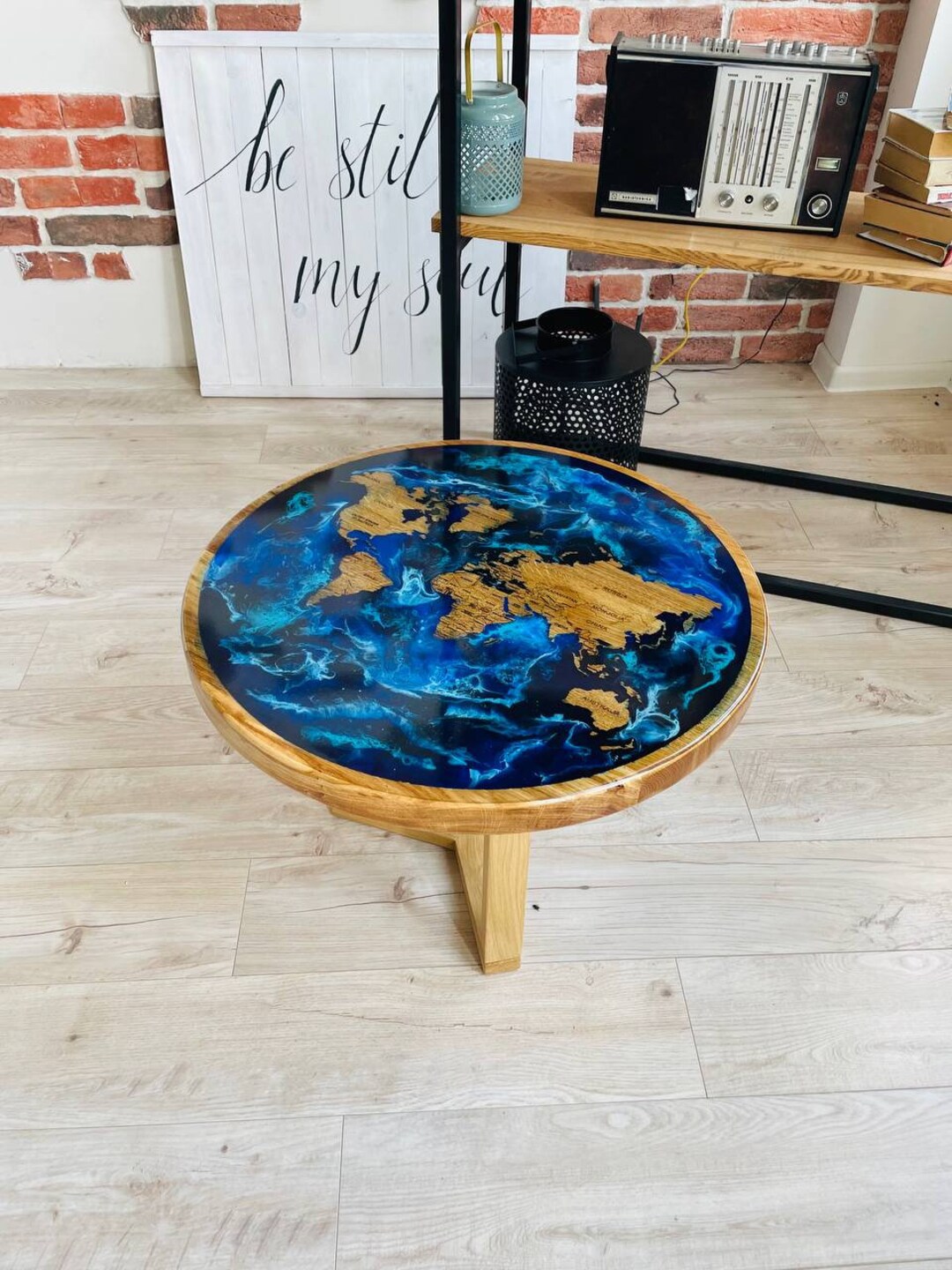IN STOCK Epoxy Resin Round Table, Round Coffee Table, Epoxy Resin Coffe ...