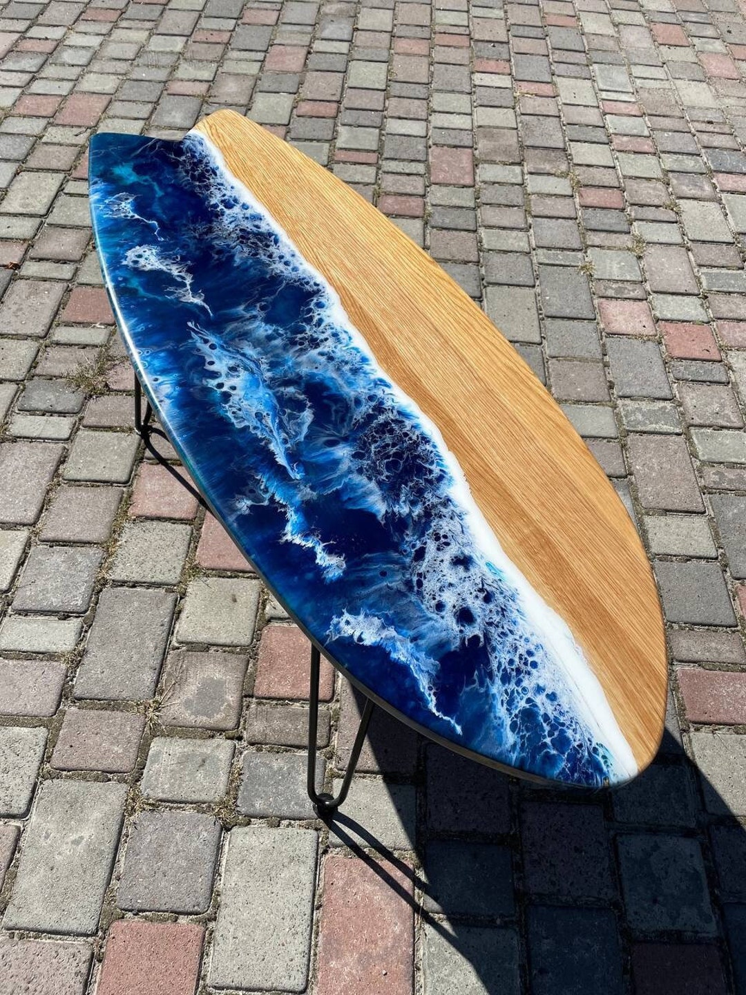 Unique Surfboard Coffee Table, Resin Art Beach Decor, Modern Surfboard ...