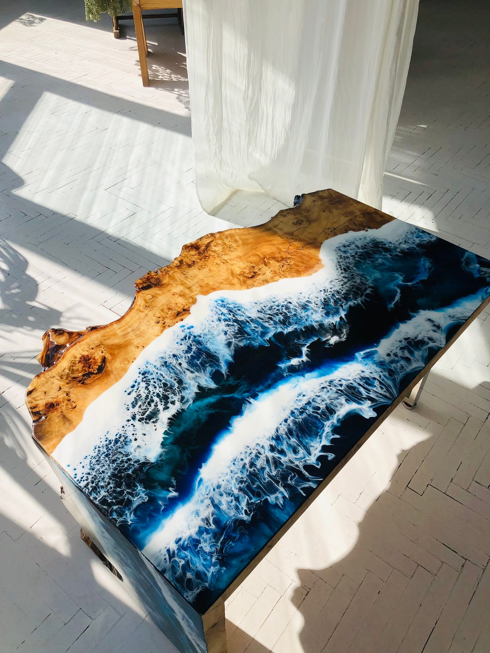 Waterfall Epoxy Coffee Table Waterfall Resin Epoxy Table - Etsy