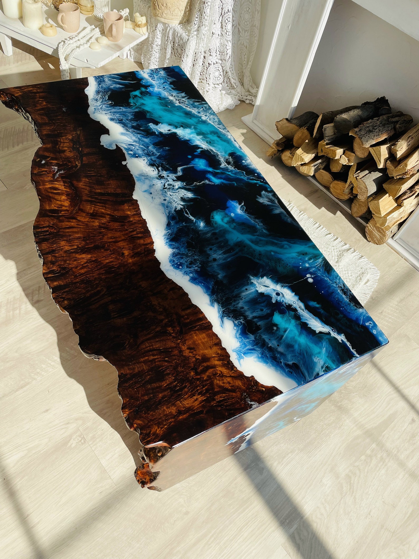 Ocean Wave Resin Table Epoxy Resin Table Custom Order Table - Etsy