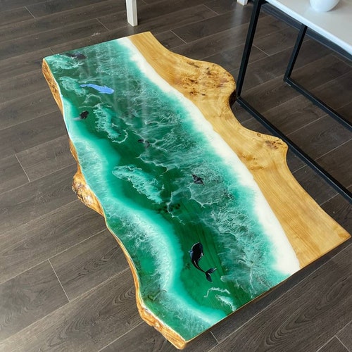 Koi Fish Resin Coffee Table Handmade Resin Table Resin - Etsy