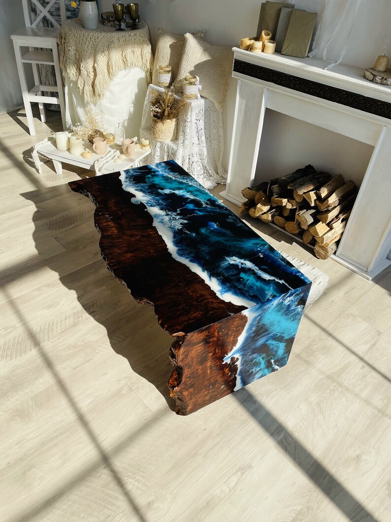Ocean Wave Resin Table Epoxy Resin Table Custom Order Table - Etsy