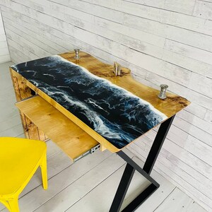Epoxy Resin Computer Desk, Cumputer Epoxy Resin Desk, Waterfall Epoxy ...