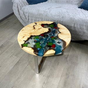 Fluorescent Koi Pond Table - Handmade Glow in the Dark Resin Art Cofee ...