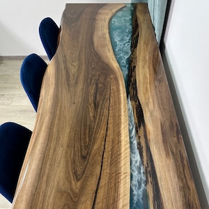 Conference Epoxy Desk, Custom Epoxy Dining Room Waterfall Table, Large ...