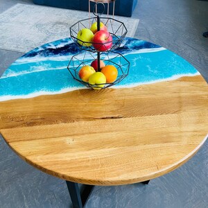 Round Oak Wood Table Custom River Table Round Dining Tables - Etsy