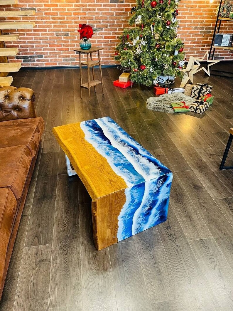 Handrcrafted Epoxy Desk, Resin Table, Rectangular Epoxy Table ...