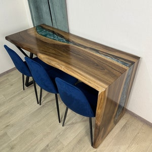 Conference Epoxy Desk, Custom Epoxy Dining Room Waterfall Table, Large ...