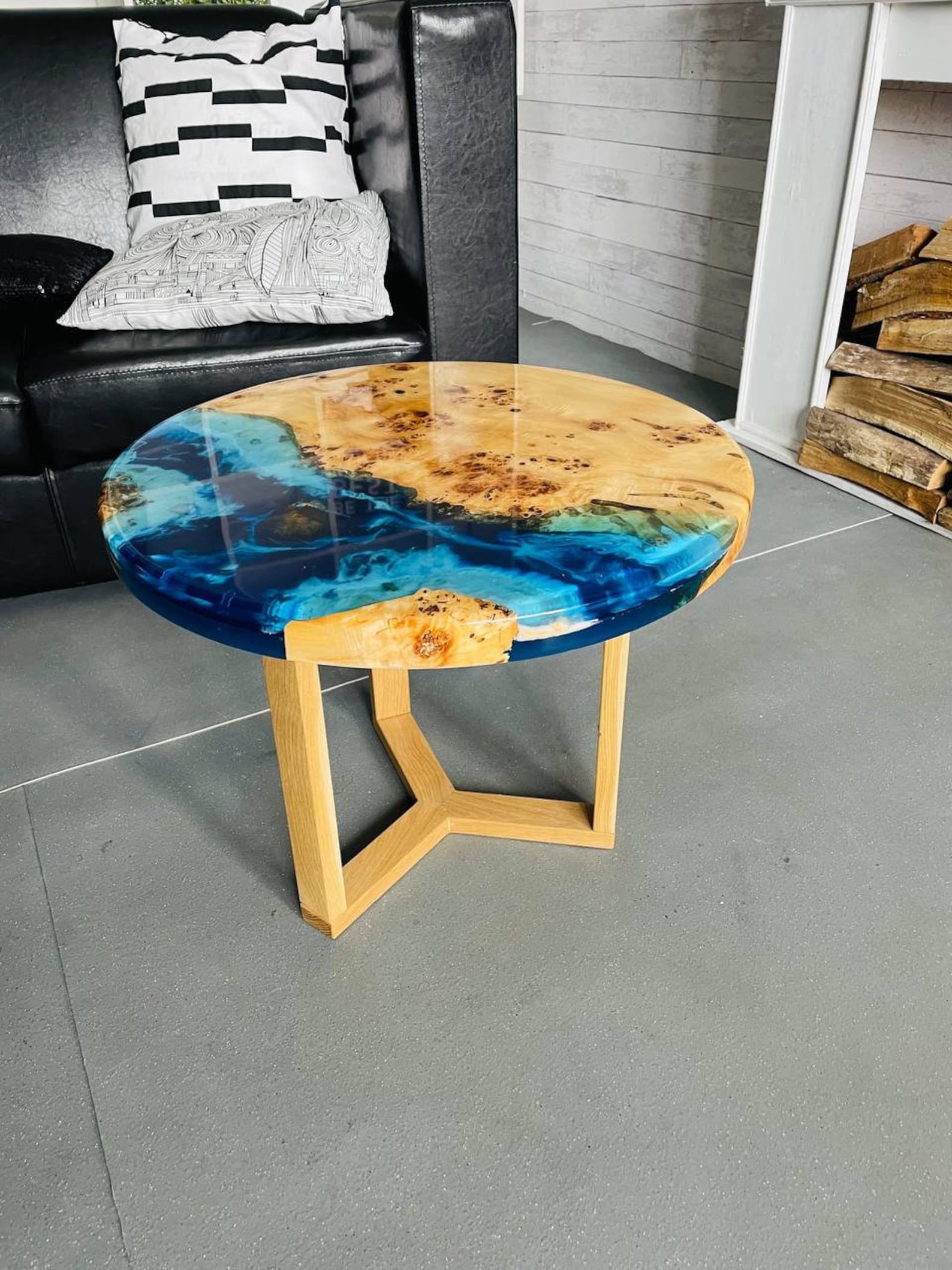 Epoxy River Coffee Table Round Resin Coffee Table Modern - Etsy