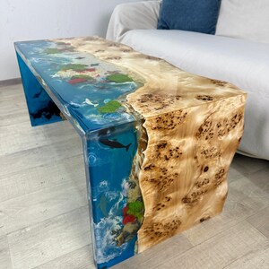 Lighted Epoxy Ocean Table, Fluorescent Modern Coffee Table, Glow in the ...