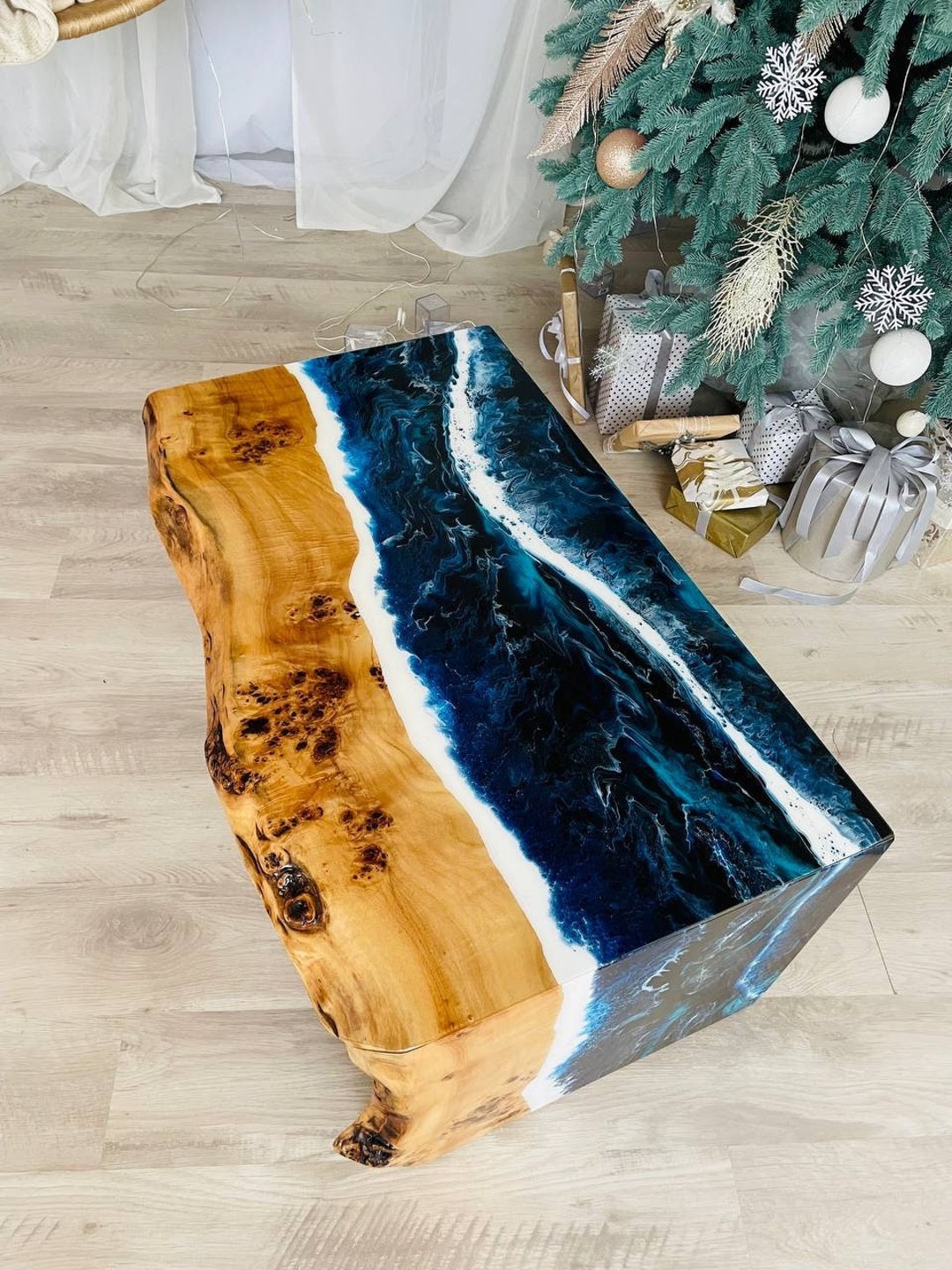 Epoxy Resin Coffee Table, Sea Blue Epoxy Table, Resin Table, River ...