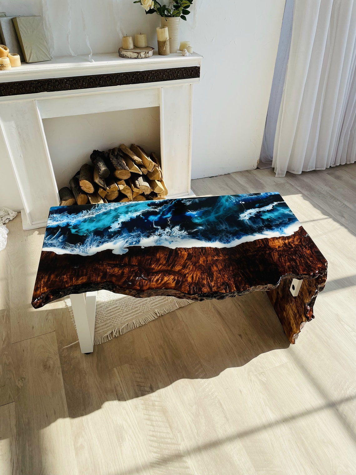 Ocean Wave Resin Table Epoxy Resin Table Custom Order Table - Etsy