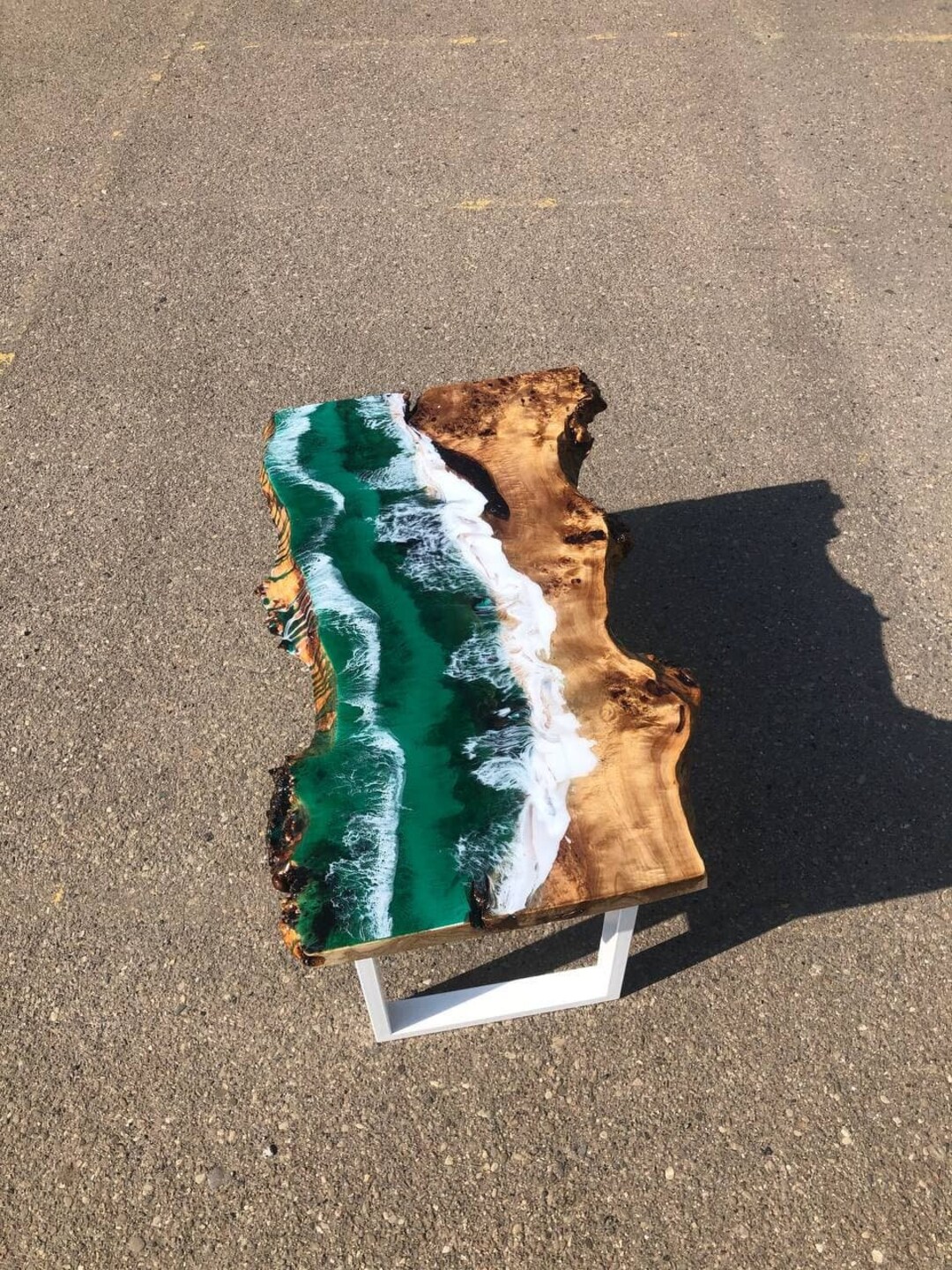 Live Edge Epoxy Resin Table, Ocean Wave Living Room Table, Accent ...