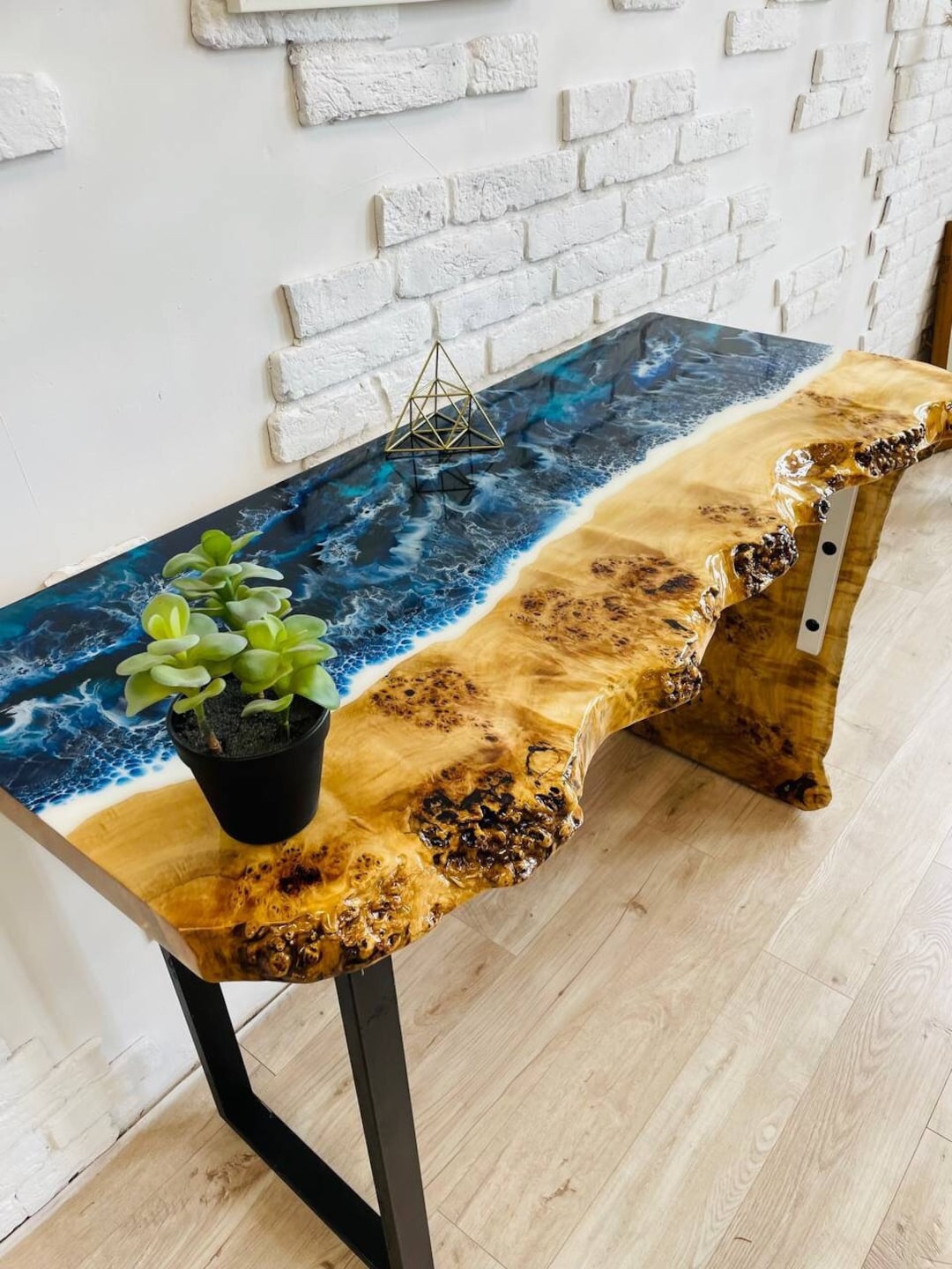 Live Edge Entryway Tables, Console Tables, Custom Epoxy Resin Console ...