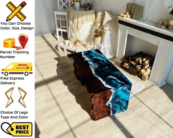 Ocean Wave Resin Table Epoxy Resin Table Custom Order Table - Etsy