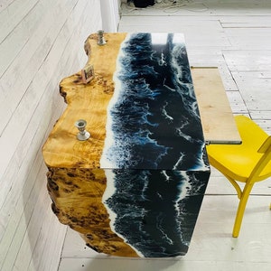 Epoxy Resin Computer Desk, Cumputer Epoxy Resin Desk, Waterfall Epoxy ...
