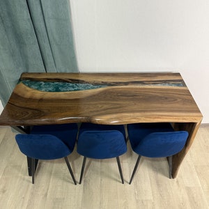 Conference Epoxy Desk, Custom Epoxy Dining Room Waterfall Table, Large ...