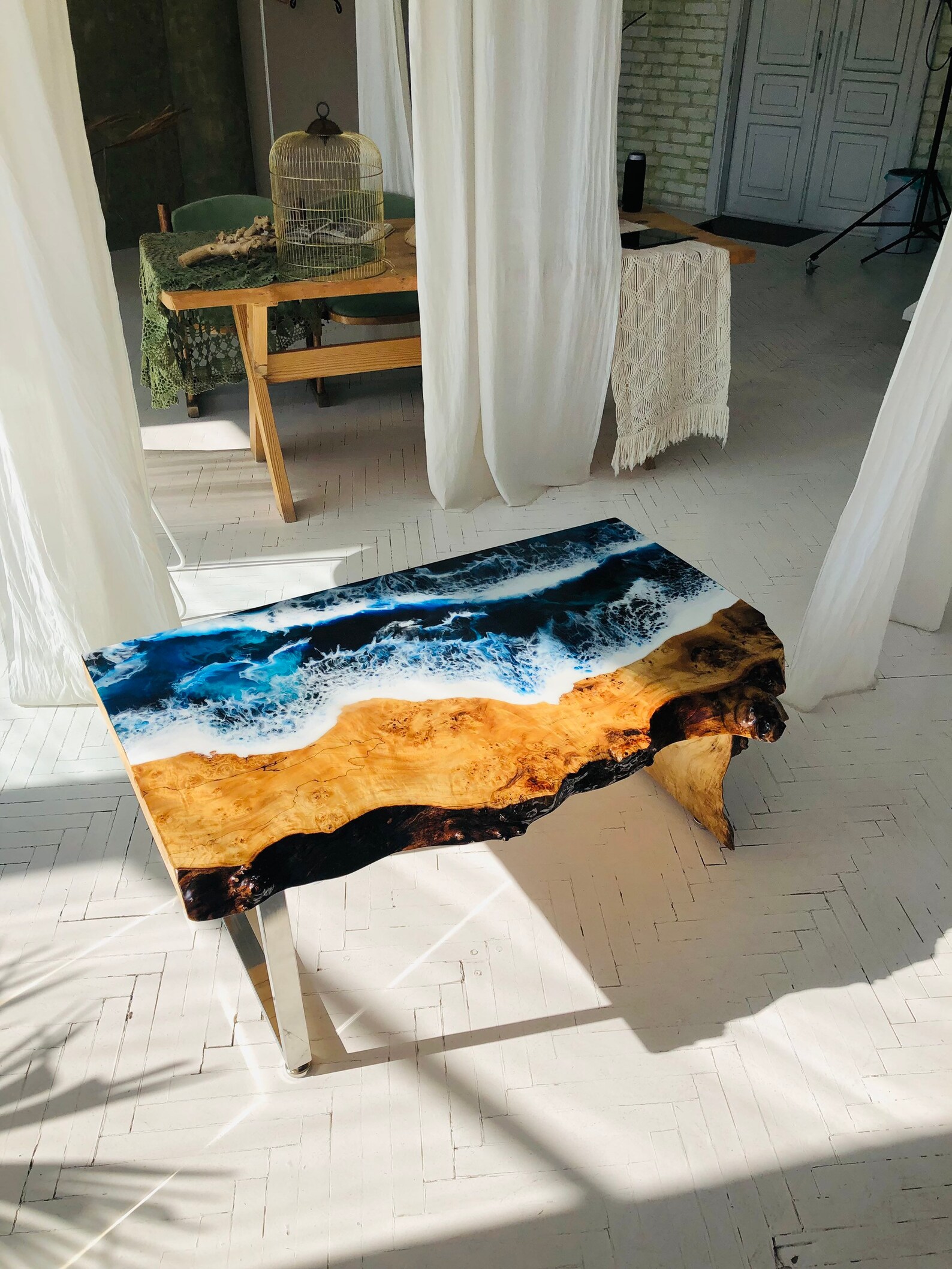 Waterfall Epoxy Coffee Table Waterfall Resin Epoxy Table - Etsy