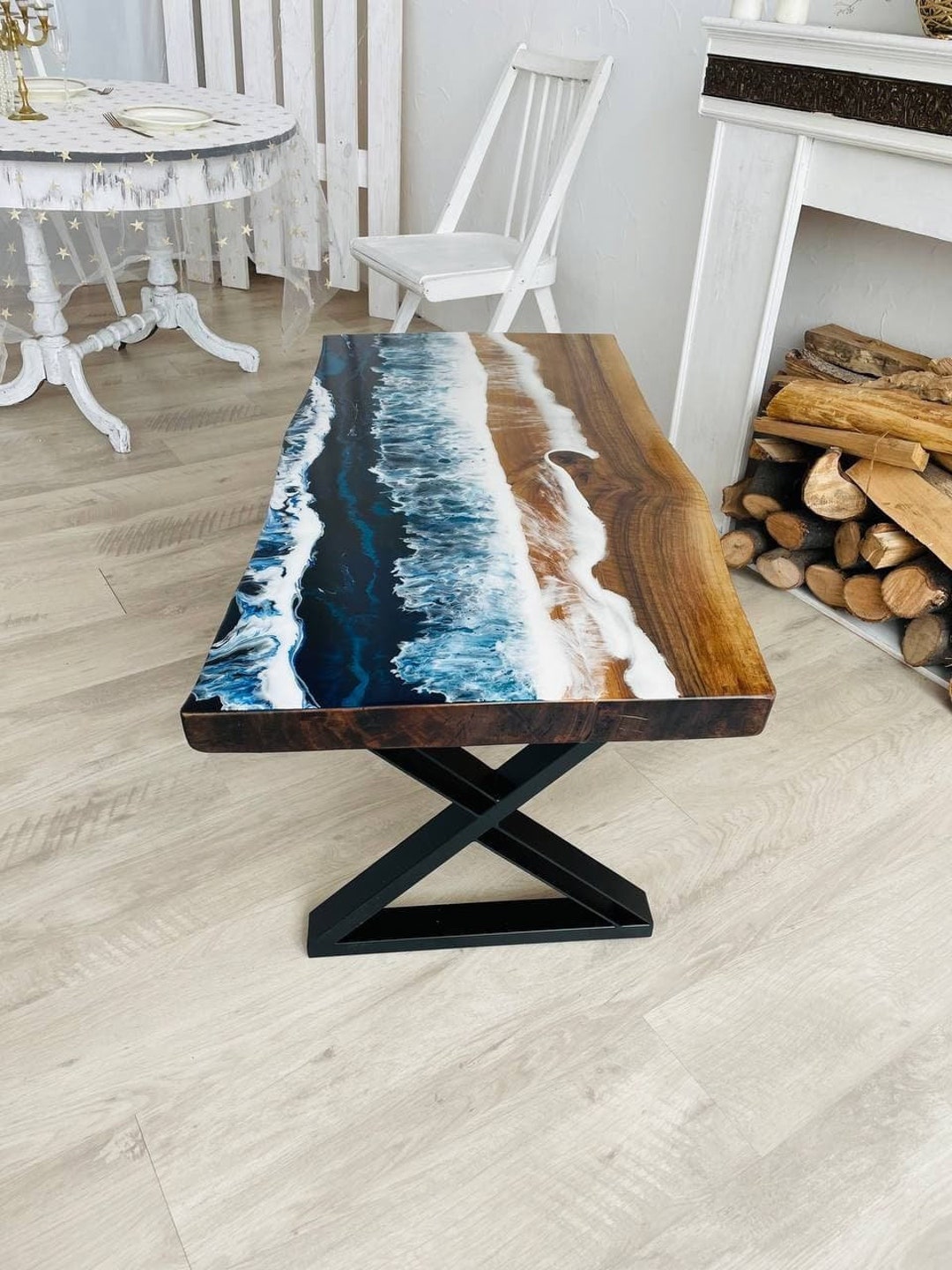 Walnut Live Edgetable, Slab Kitchen Table, Modern Wood Dining Table ...