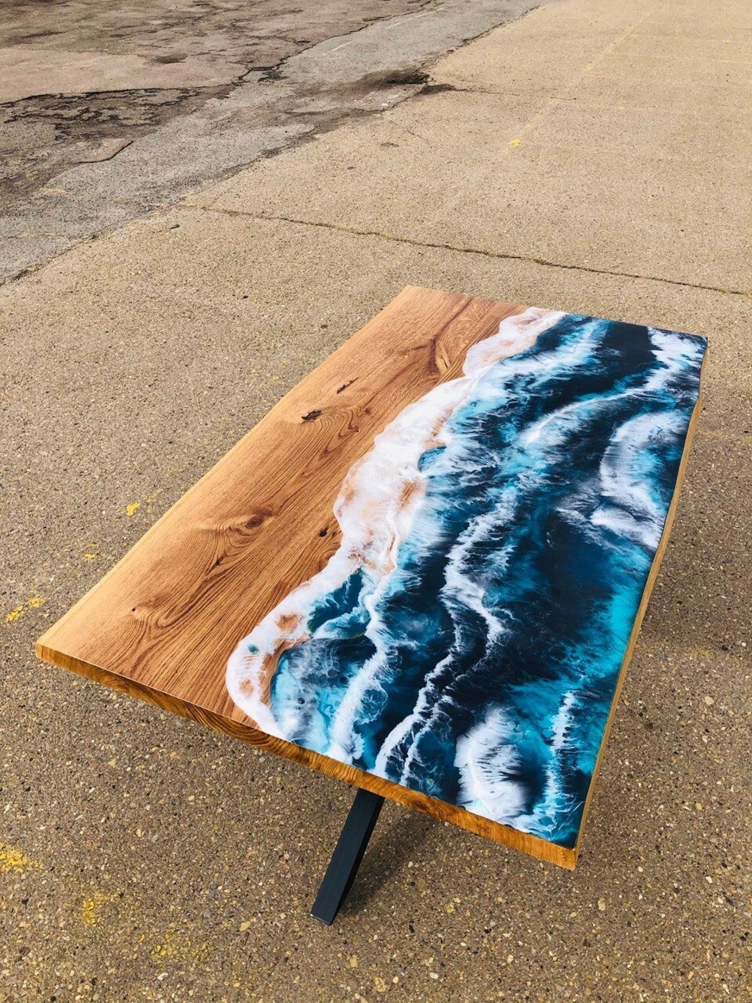 Live Edge Dining Table, Live Edge Epoxy Kitchen Table, Luxury Epoxy ...