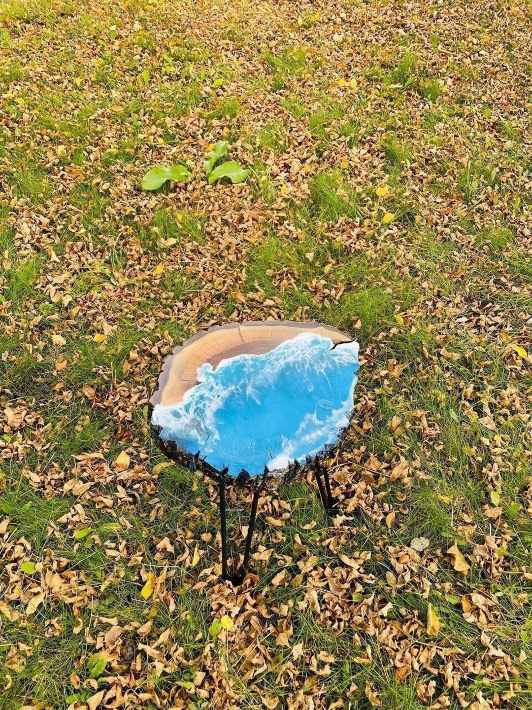Ocean Round Table, Resin Epoxy Table, Round Resin Ocean End Table ...